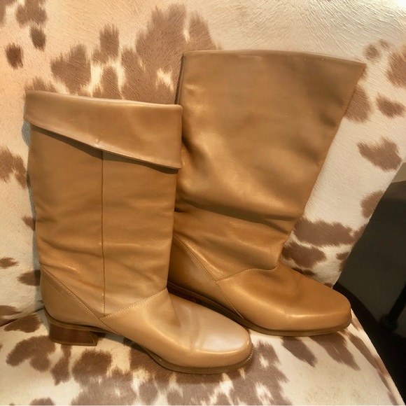 Markon | Shoes | Markon Vintage Leather Shelly Boots Wslanted Angle ...